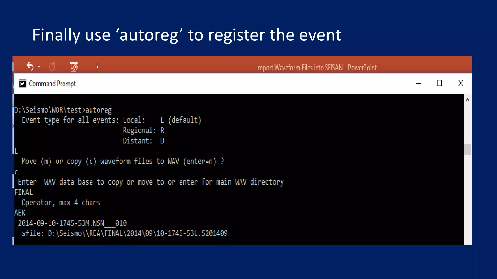 Import waveform files into seisan | PPT