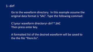 Import waveform files into seisan | PPT