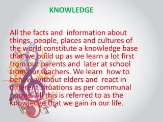 IMPORTANCE OF KNOWLEDGE, SUBJECT AND DISCIPLINE | PPTX | Undergraduate ...