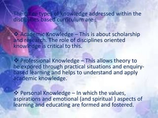 IMPORTANCE OF KNOWLEDGE, SUBJECT AND DISCIPLINE | PPTX
