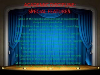 IMPORTANCE OF KNOWLEDGE, SUBJECT AND DISCIPLINE | PPTX