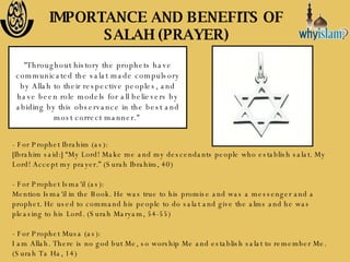 Importance and Benefits of Islamic Prayer | PPT