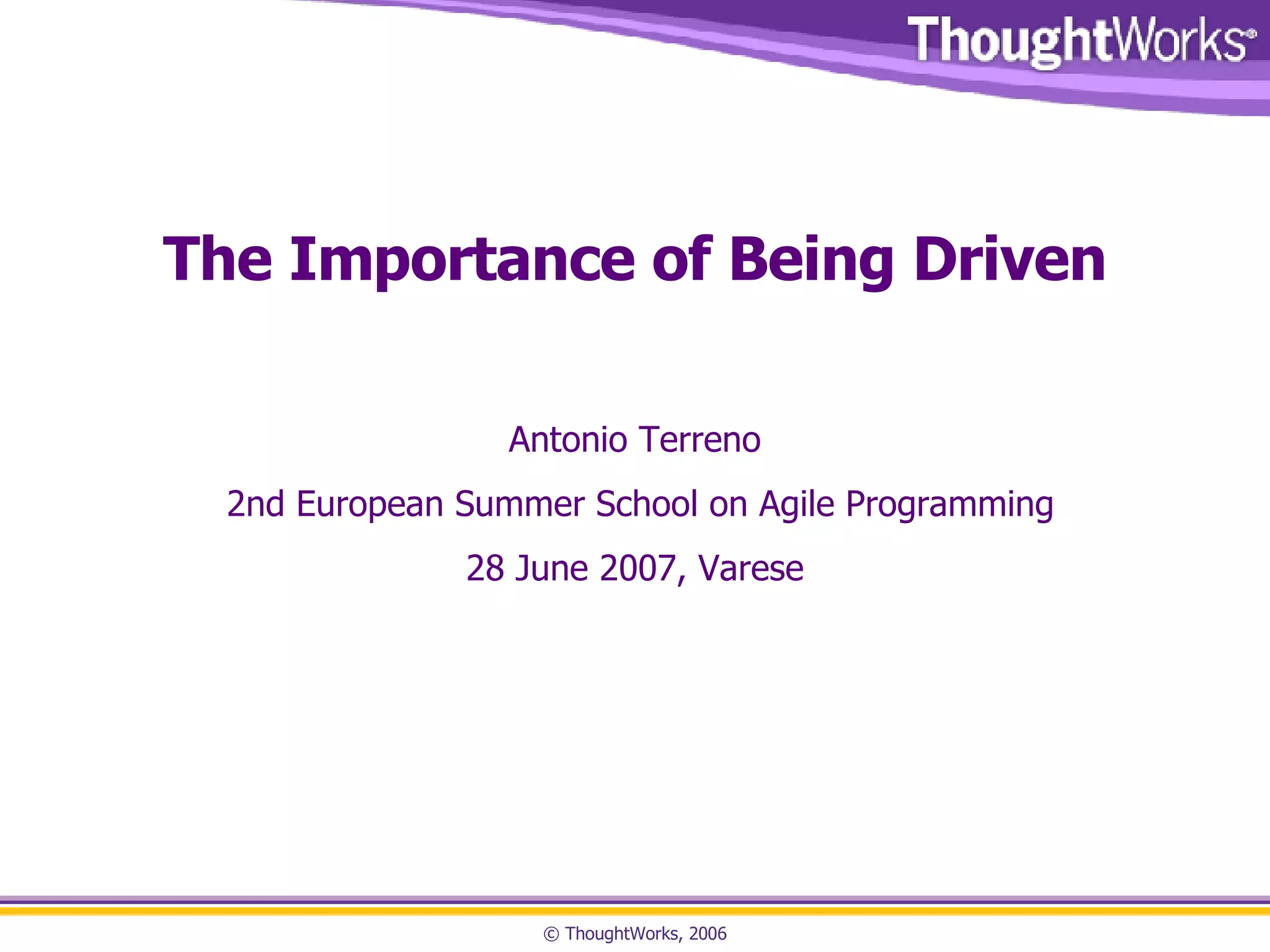 Importance Of Being Driven | PPT
