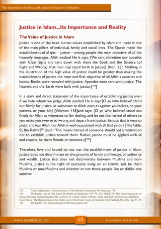 Importance of ethics and values in Islamic civilization | PDF