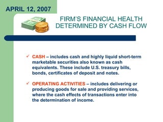 Importance Of Generating Cash Powerpoint | PPT