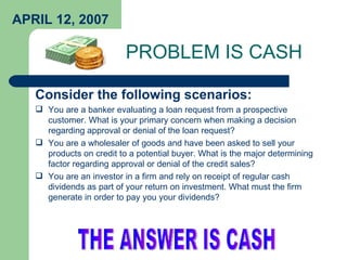 Importance Of Generating Cash Powerpoint | PPT