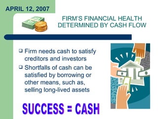 Importance Of Generating Cash Powerpoint | PPT