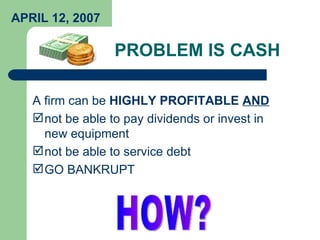 Importance Of Generating Cash Powerpoint | PPT