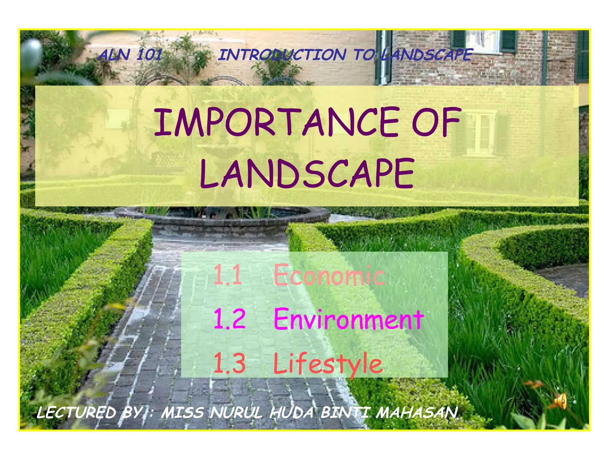 Importance Of Landscape | PPT