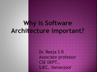 Importance of software architecture 1 | PPT