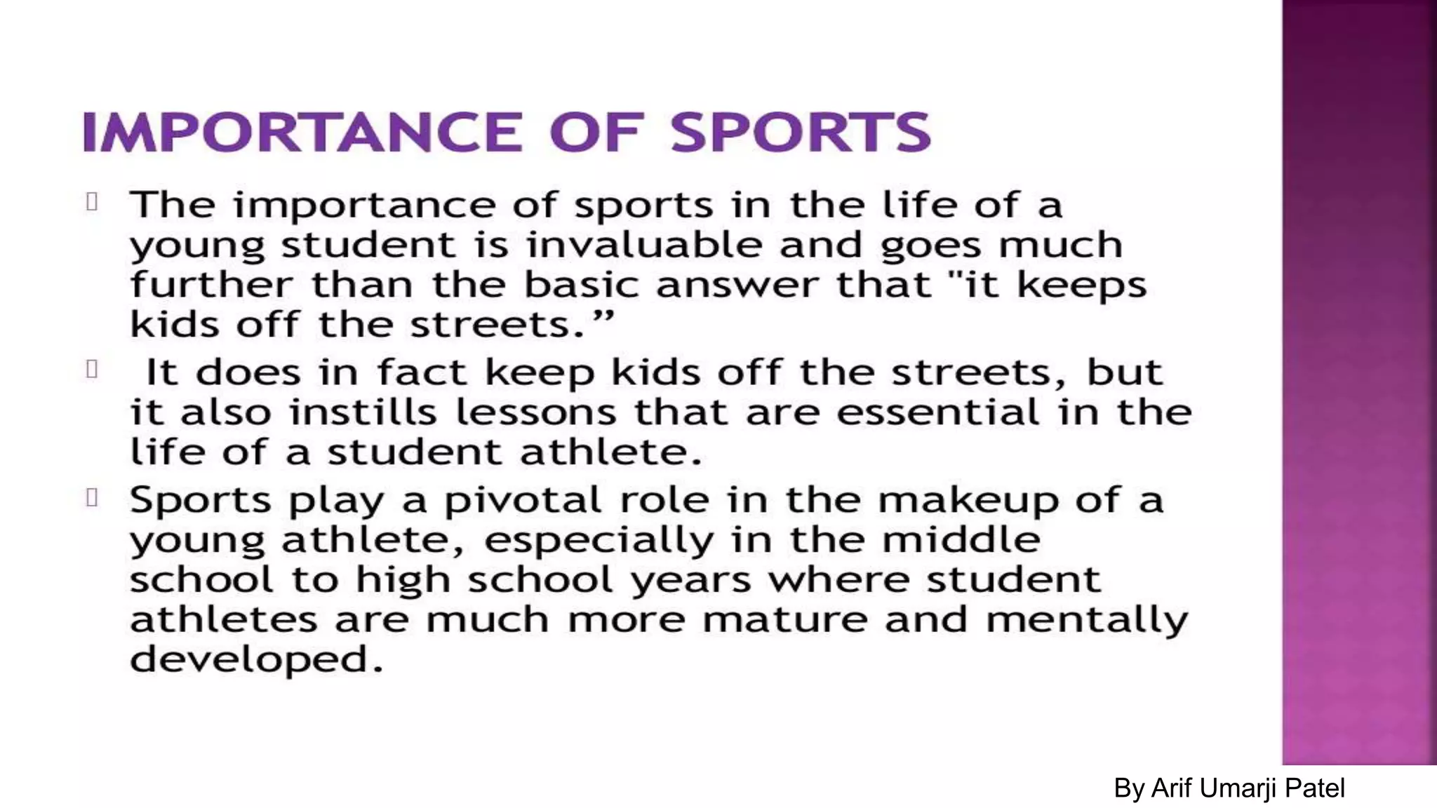 Importance of sports | PPTX