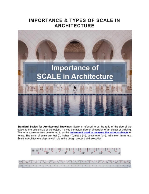 IMPORTANCE & TYPES OF SCALE IN ARCHITECTURE | PDF | Model Toys ...