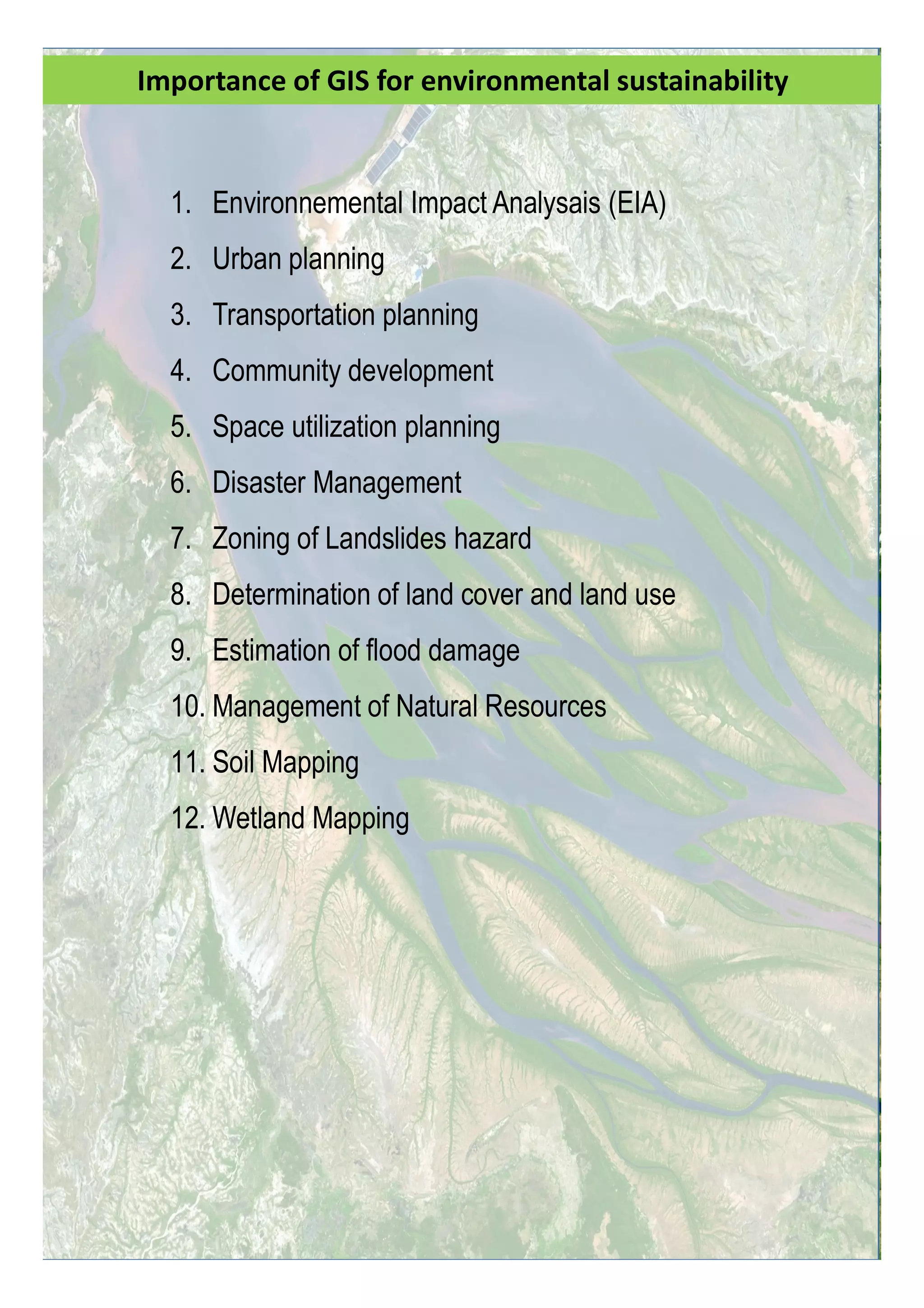 Importance and application of gis for environmental sustainability | PDF