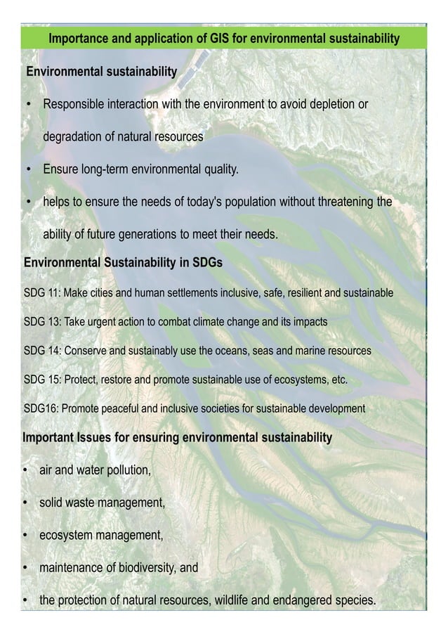 Importance and application of gis for environmental sustainability | PDF