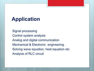 Importance and application of la place | PPT