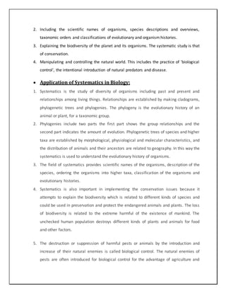 Importance and Applications of Systematics evolution | DOCX