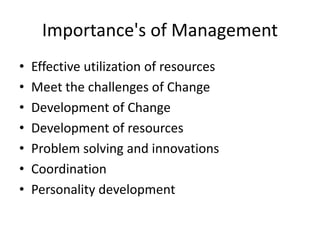 Importance and functions of management | PPTX