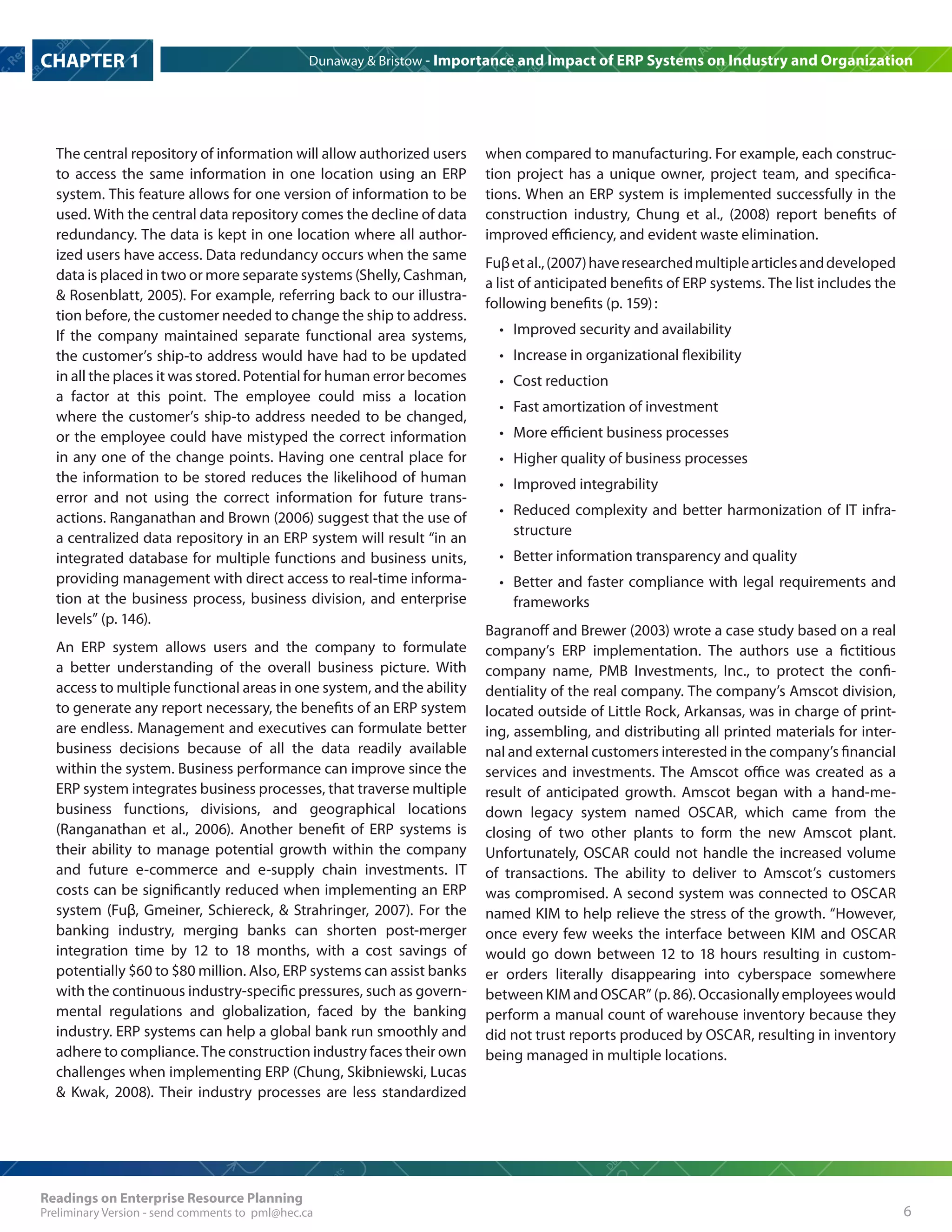 Importance and Impact of ERP Systems on Industry | PDF