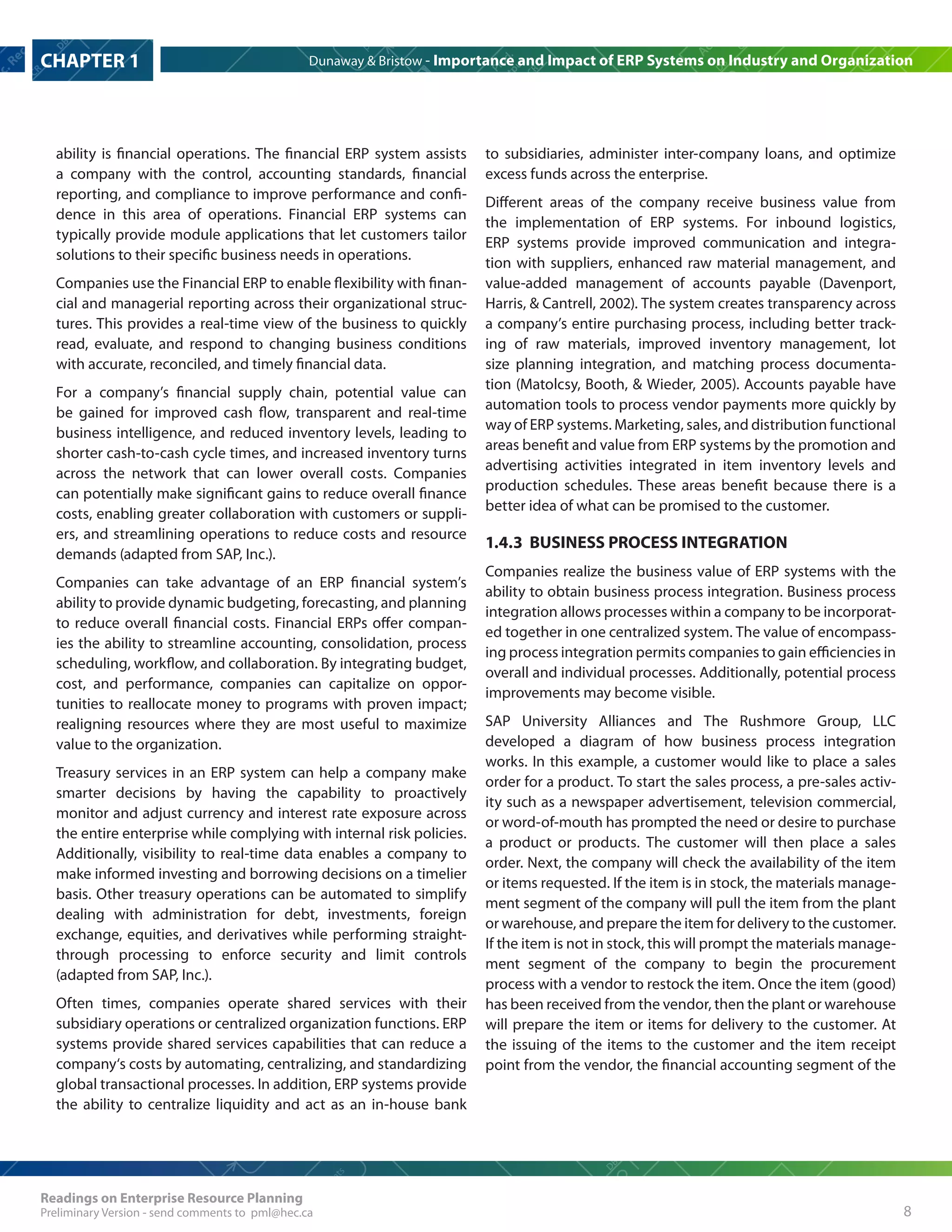 Importance and Impact of ERP Systems on Industry | PDF