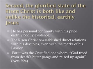 Importance and nature of the resurrection | PPT