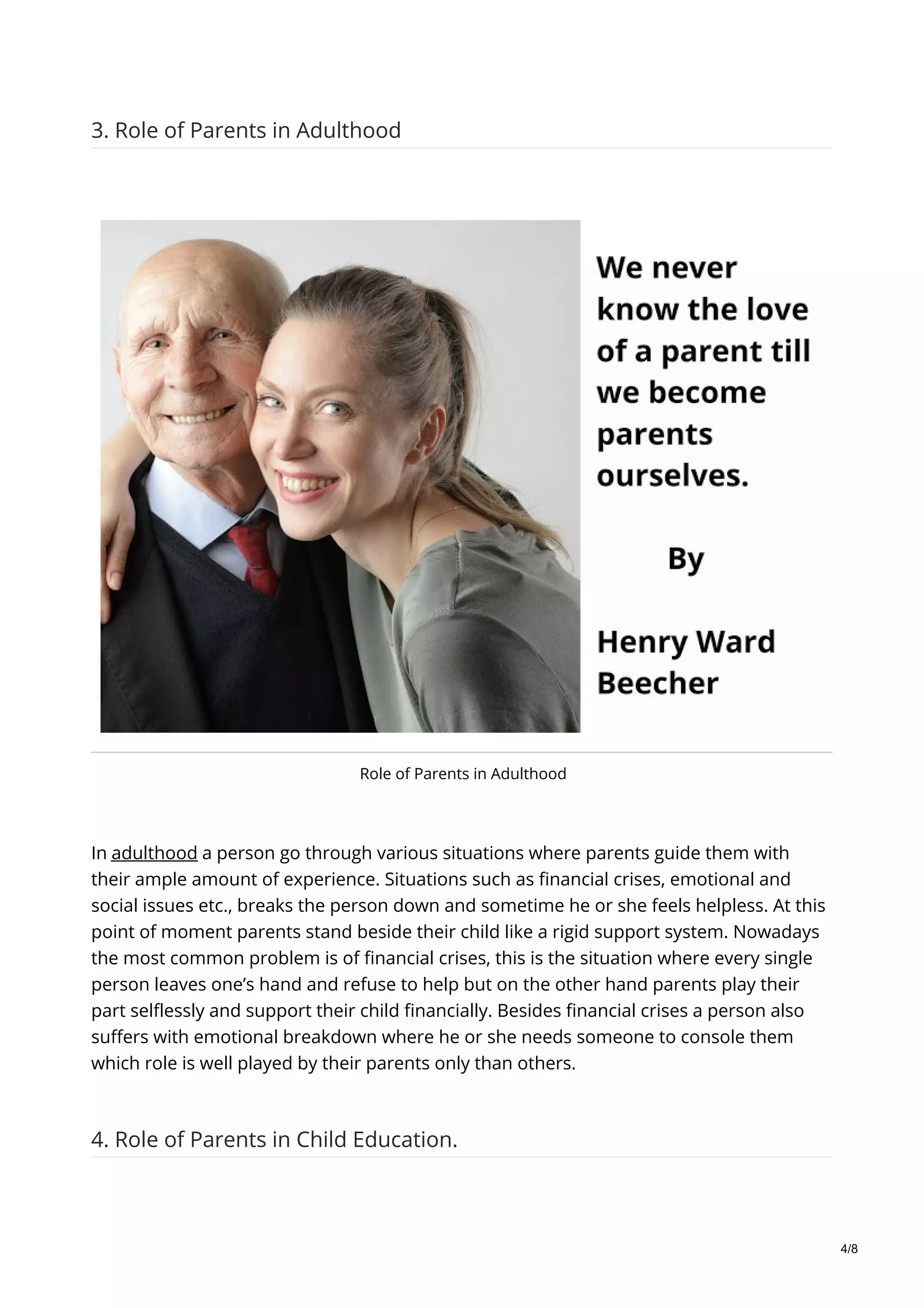 Importance and role of parents | PDF