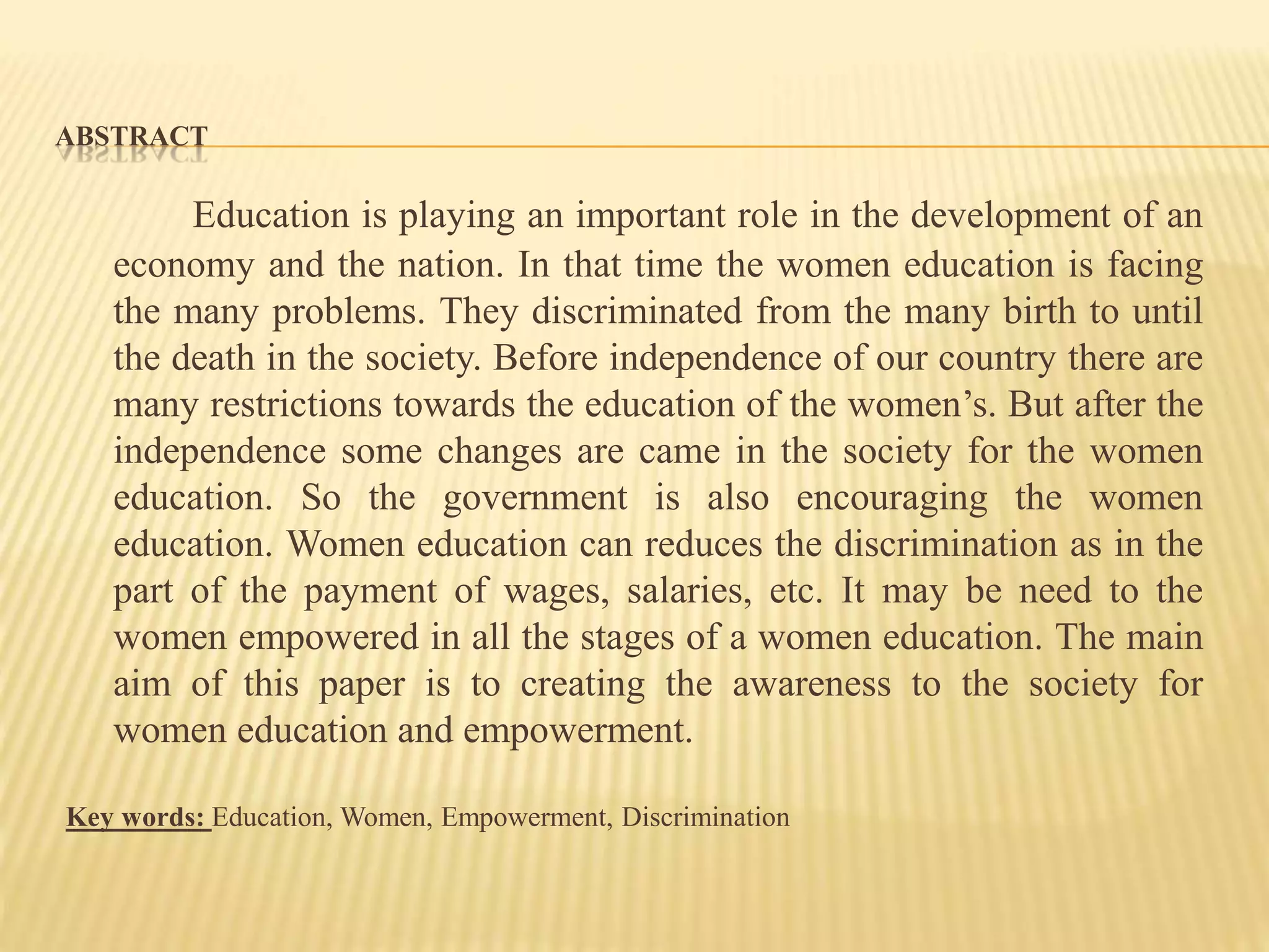 Importance and roll of women education in development.ppt | Women\'s ...