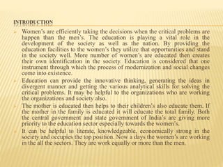 Importance and roll of women education in development.ppt
