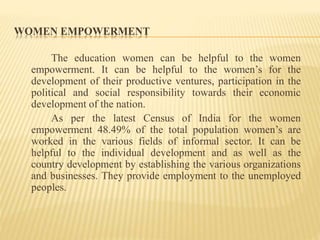 Importance and roll of women education in development.ppt