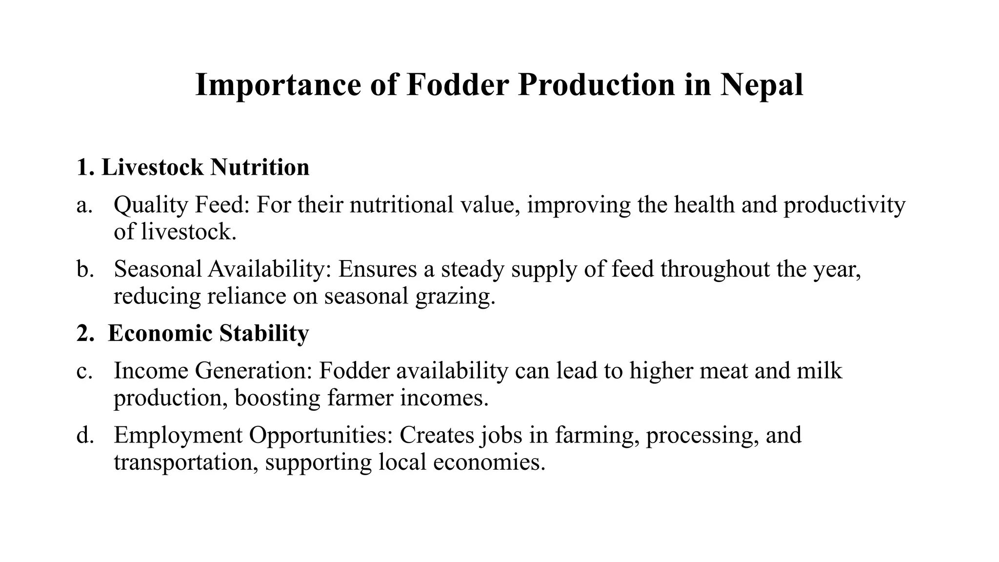 Importance and scope of fodder production in Nepal || Assistant Prof. Boby Basnet. | PPTX