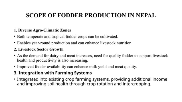 Importance and scope of fodder production in Nepal || Assistant Prof ...