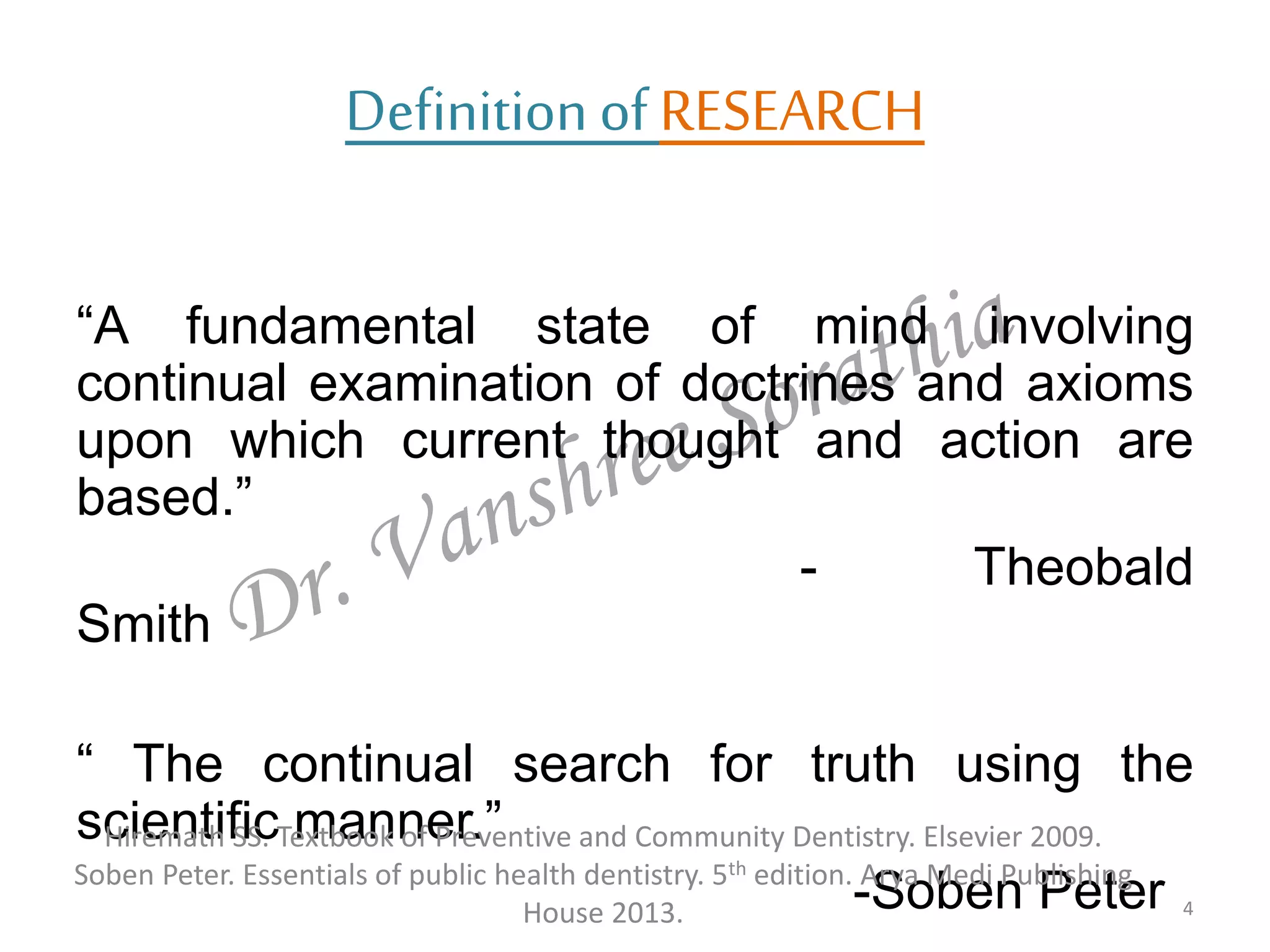 Importance and Scope of Research in Prosthodontics and Various Research ...