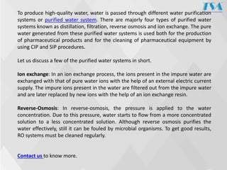 Importance and types of purifed water systems | PPTX