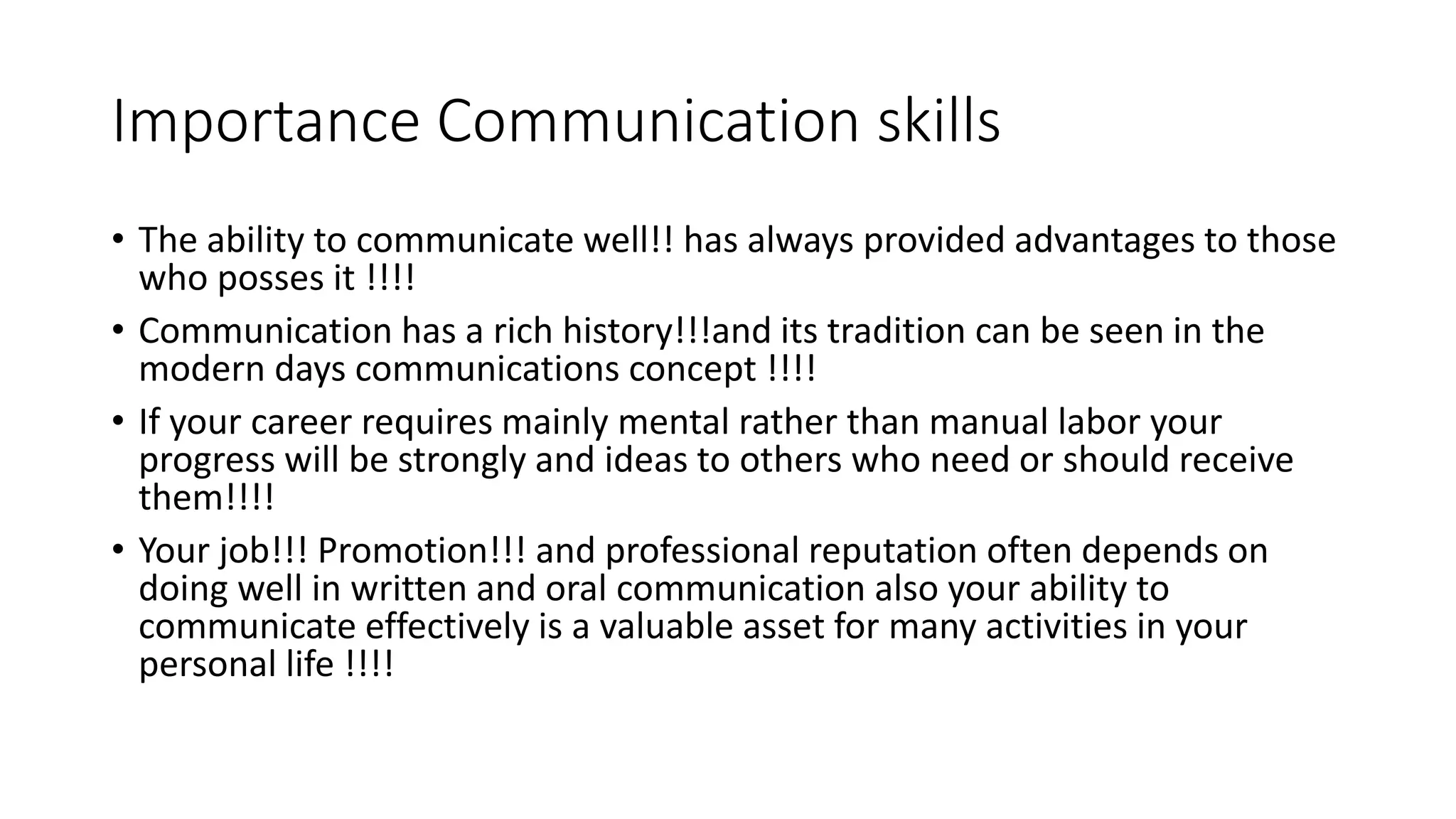 Importance communication skills | PPT