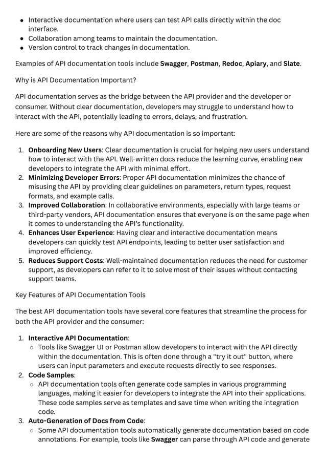 Importance, Key Features, And Benefits - API Documentation Tool.pdf