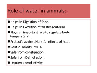 Importance of water | PPTX