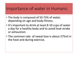 Importance of water | PPTX