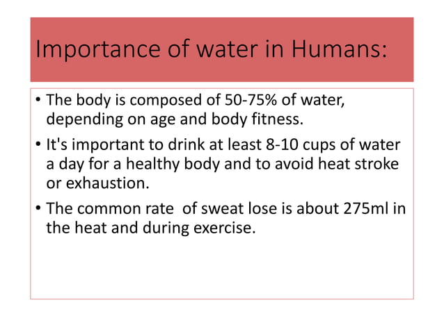 Importance of water | PPTX