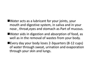 Importance of water | PPTX