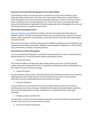Importance of Accurate Patient Demographics Entry in Medical Billing ...