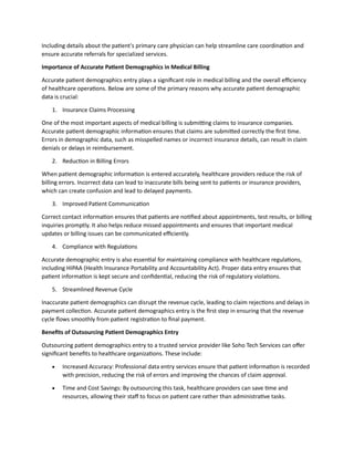 Importance of Accurate Patient Demographics Entry in Medical Billing ...