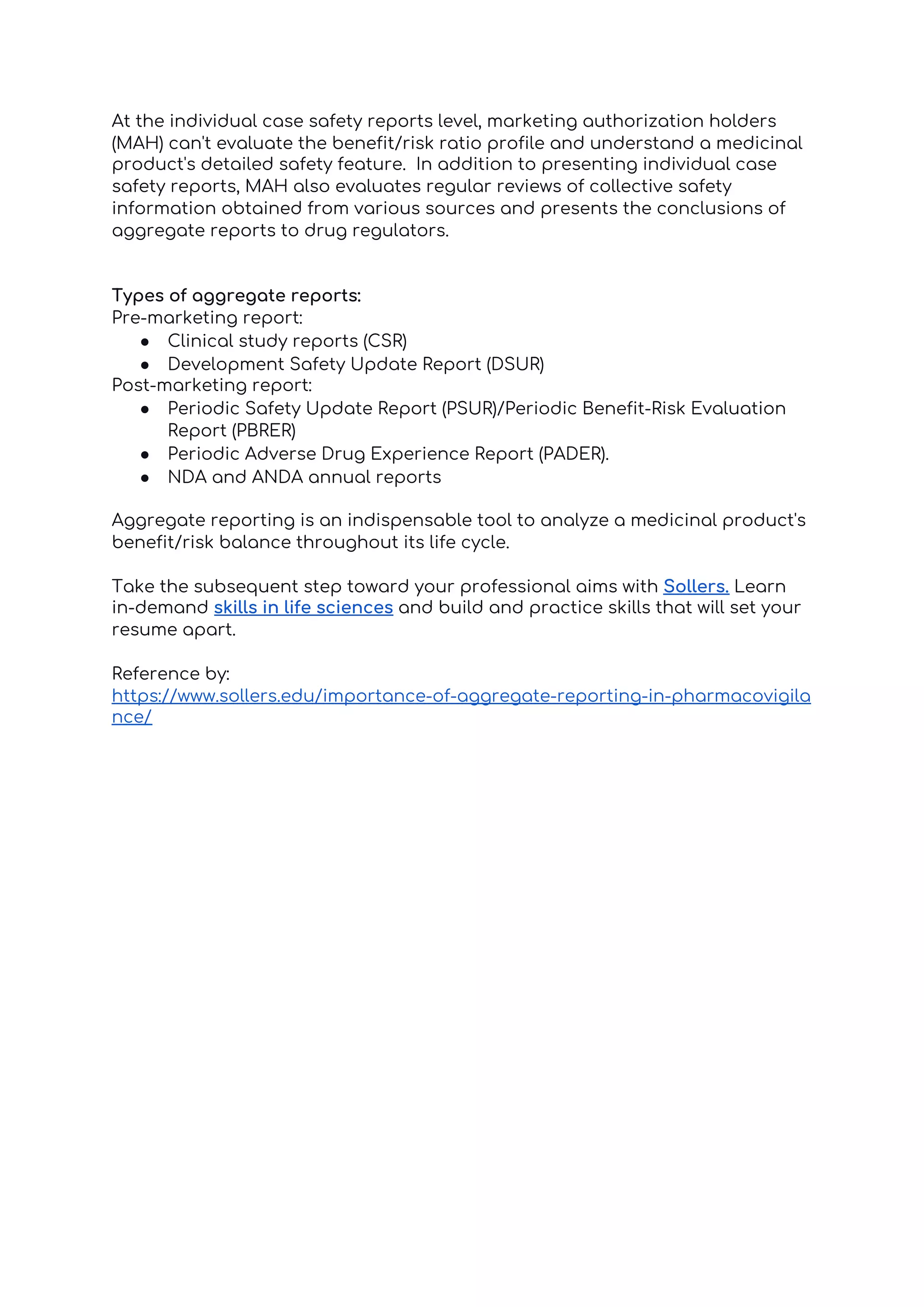 Importance of aggregate reporting in pharmacovigilance | PDF