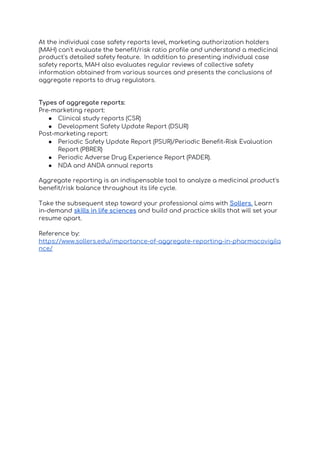 Importance of aggregate reporting in pharmacovigilance | PDF