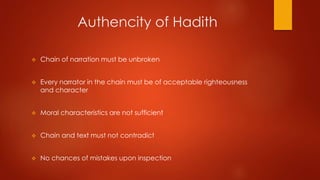 Importance Of AHADITH | PPTX