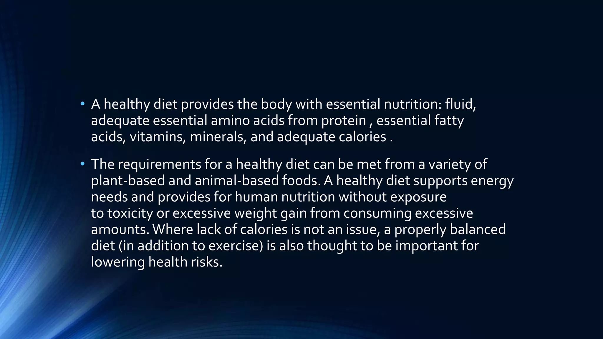 Importance of a healthy diet | PPTX