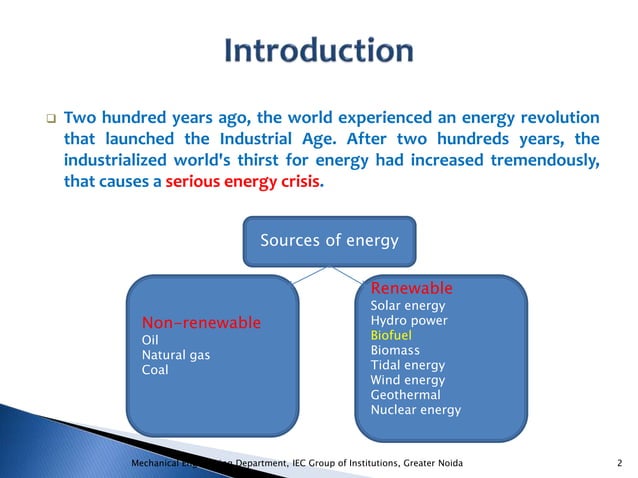 Importance of alternative fuels by Mukesh Kumar | PPTX