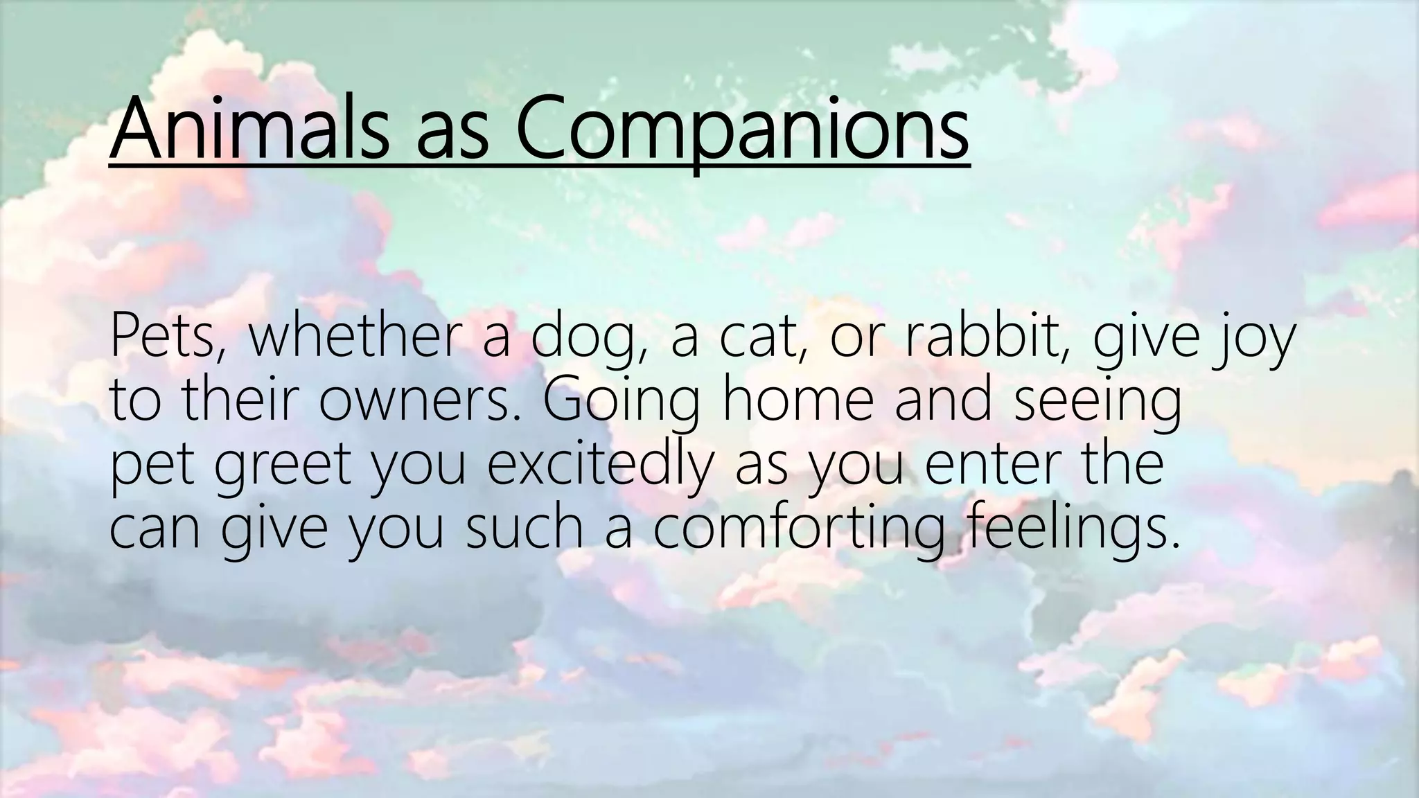 Importance of Animals to Human | PPTX