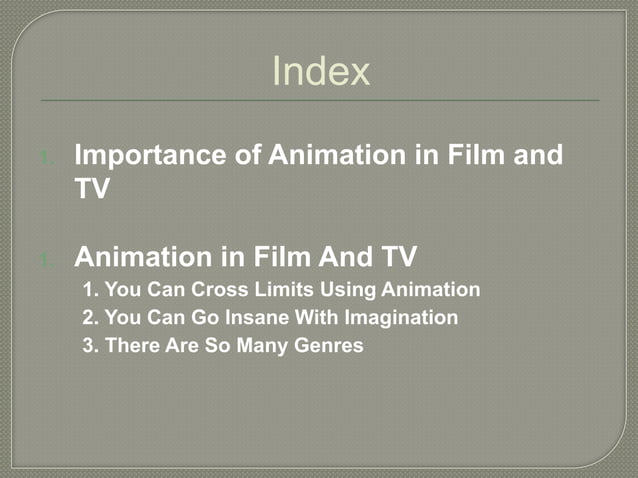 Importance of Animation in Film and TV | PPTX