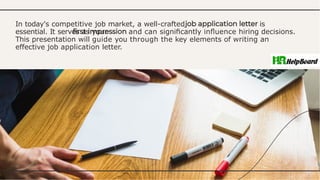 Importance of Application Letter and its Samples | PPTX