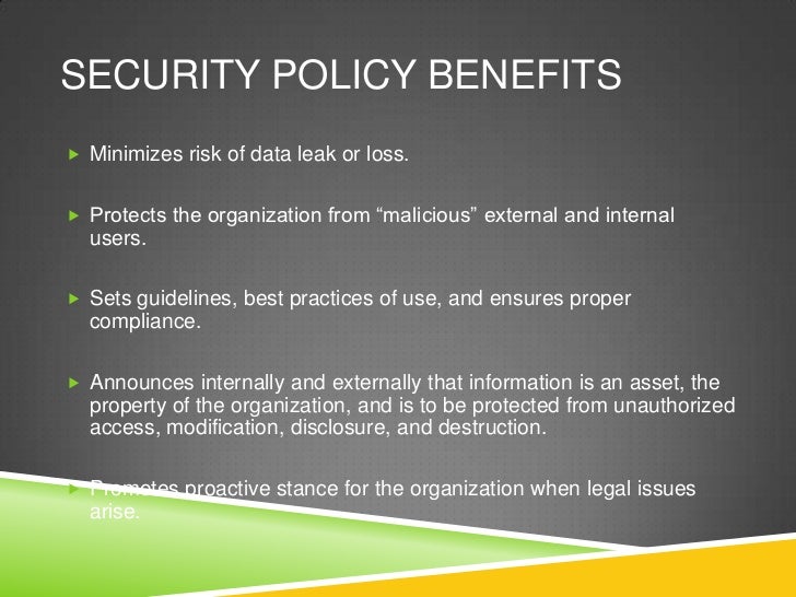 Importance Of A Security Policy