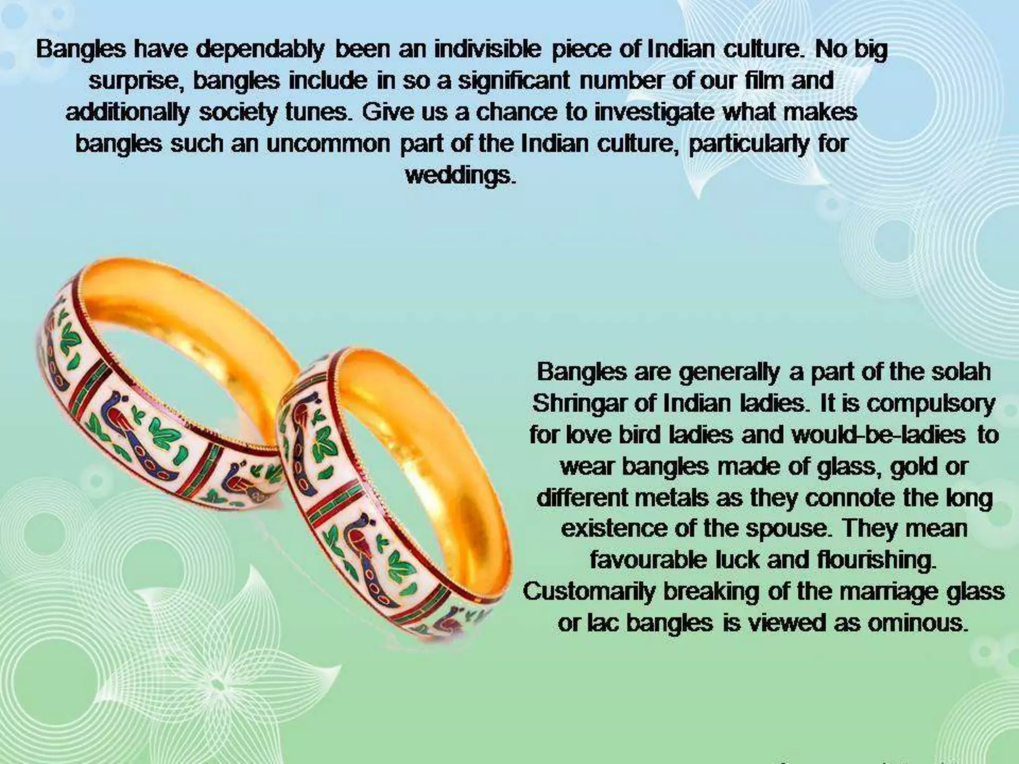 Importance of bangles in indian culture | PPTX